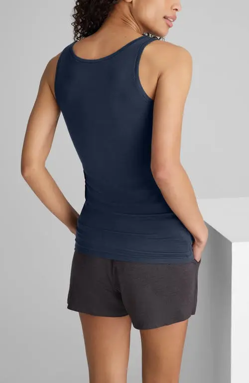 Tommy John Micro Rib Fitted Tank - Blue