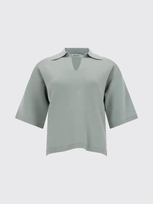Max Mara Viscose Polo Shirt With Dropped Shoulders - Green