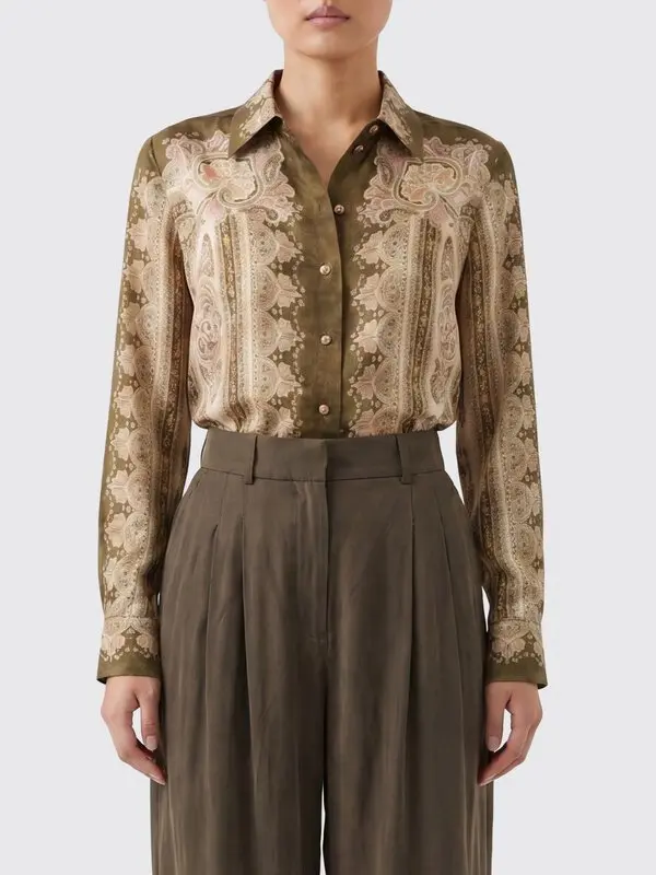 Zimmermann Paisley-print Long-sleeved Silk Shirt