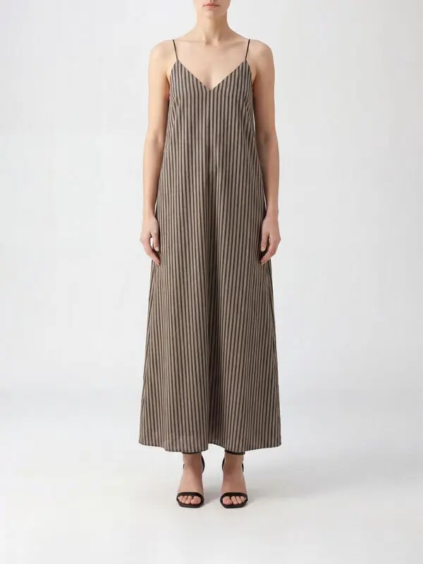 ALYSI Striped Maxi Dress - Beige