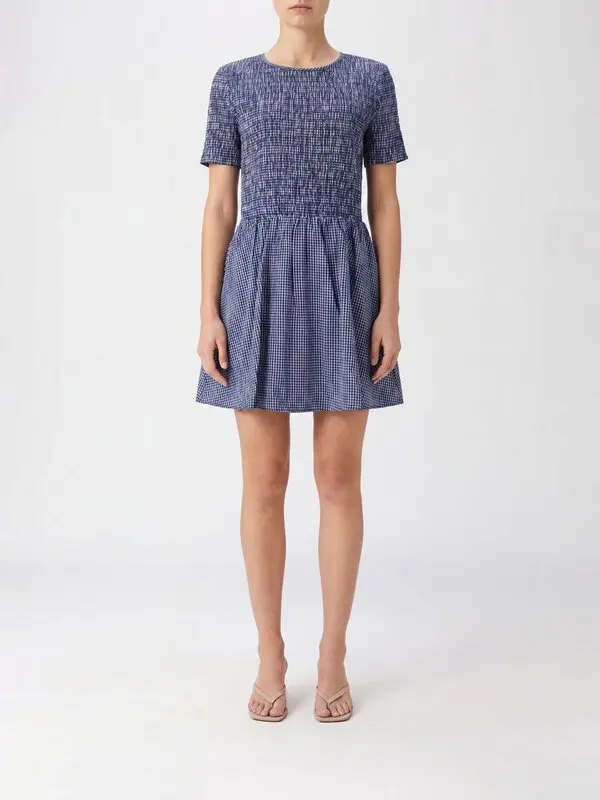 Baum Und Pferdgarten A-line Check Cotton Mini Dress