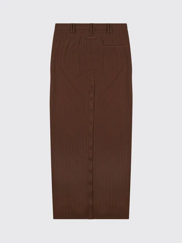 JEAN PAUL GAULTIER High-waisted Pinstripe Wool Midi Pencil Skirt