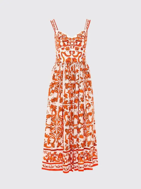 Dolce & Gabbana Printed Maxi Dress - Orange