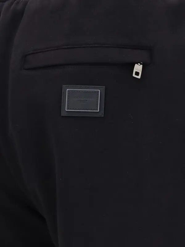 Dolce & Gabbana Cotton Jogging Trousers With Drawstring And Slit Pockets