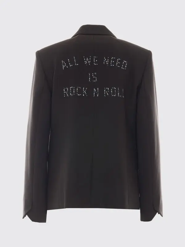 Zadig&Voltaire Single-breasted Blazer With Embroidered Slogan And Peak Lapels