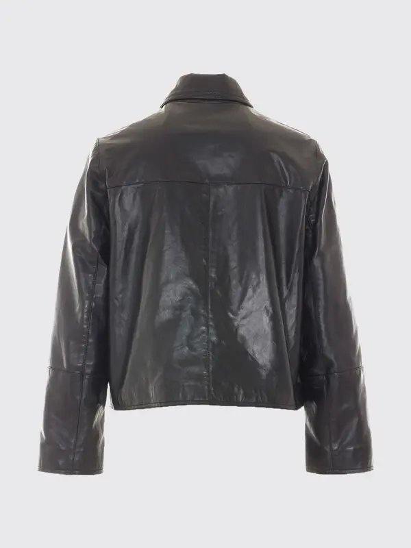 Zadig&Voltaire Embroidered Logo Leather Shirt Jacket