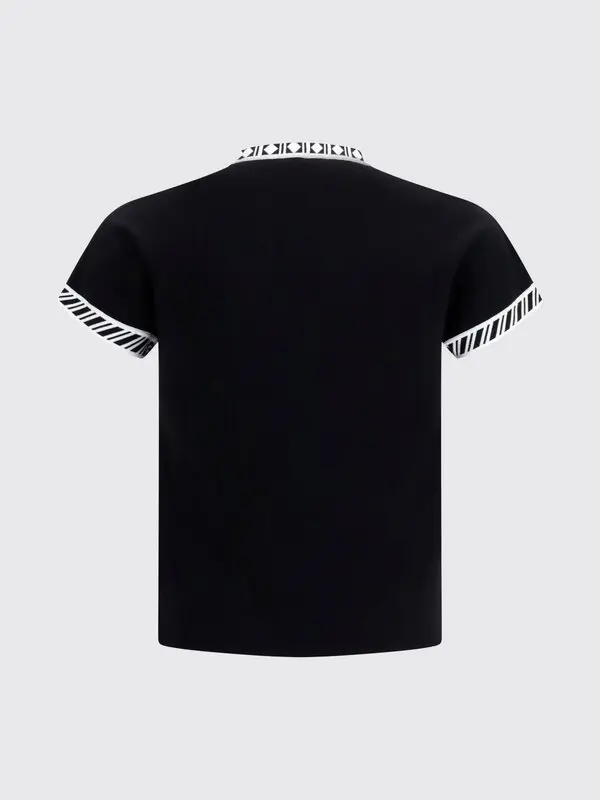 Versace Cotton T-shirt With Contrast Trims And Logo