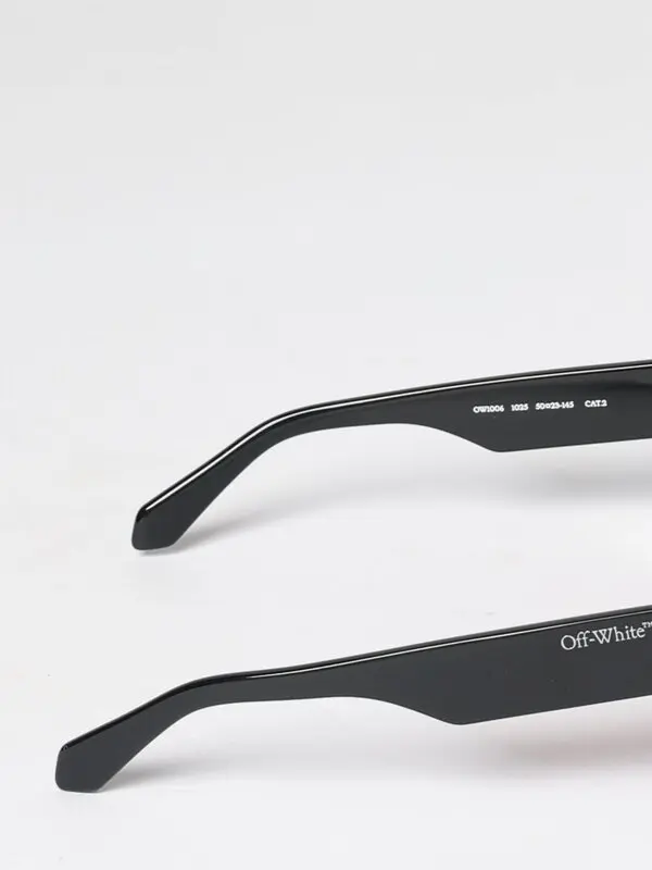 Off-White Rectangular Acetate Sunglasses - Black 1