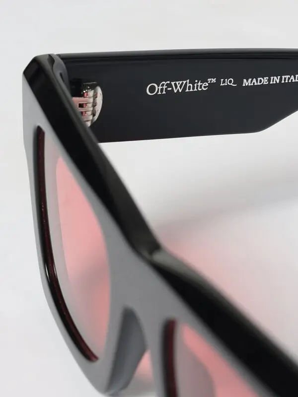Off-White Rectangular Acetate Sunglasses - Black 1