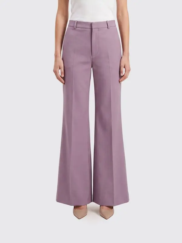 Chloé Wide-leg Pleated Cotton Trousers - Brown