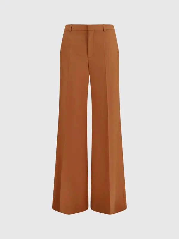 Chloé Wide-leg Pleated Cotton Trousers - Red