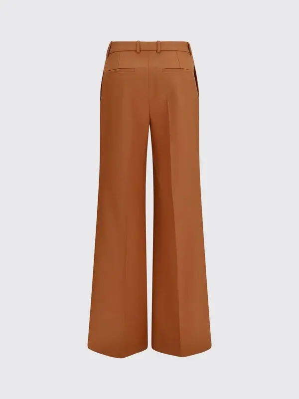 Chloé Wide-leg Pleated Cotton Trousers - Red
