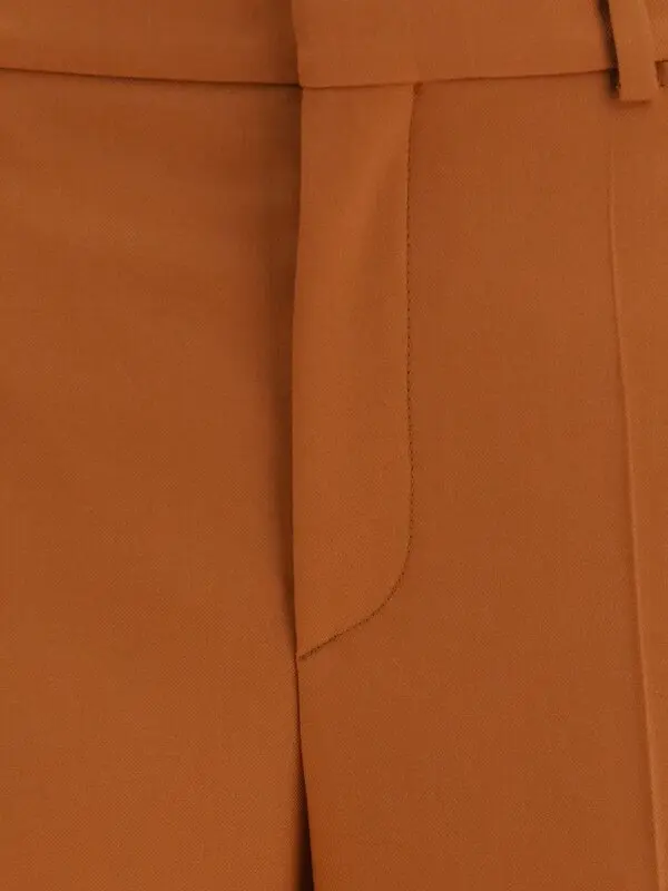 Chloé Wide-leg Pleated Cotton Trousers - Red