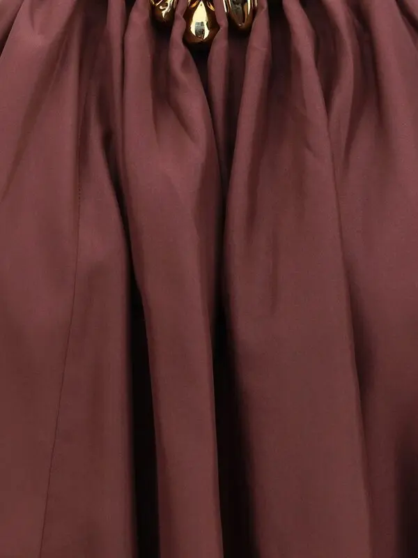 Zimmermann Draped Silk Halterneck Top With Beaded Detail - Brown