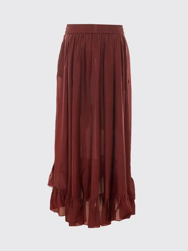 Zimmermann Aster High-waisted Silk Midi Skirt With Ruffles - Burgundy