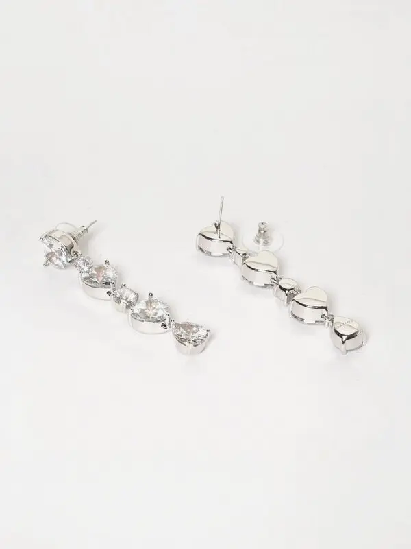 SELF-PORTRAIT Crystal Embellished Heart Drop Earrings