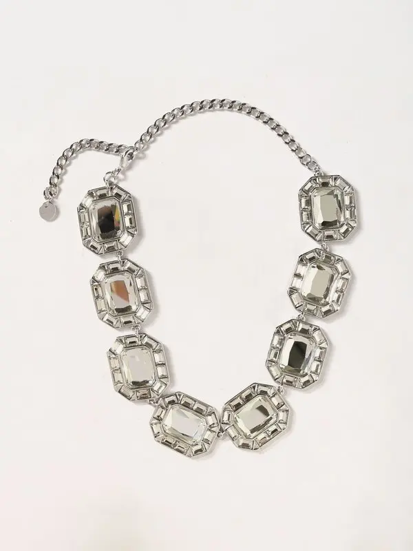 SELF-PORTRAIT Jewel Statement Necklace - Silver