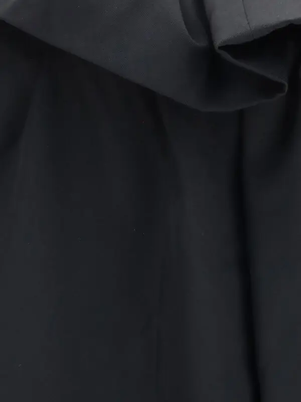 Khaite Straight Merino Wool Trousers With Ruched Waist