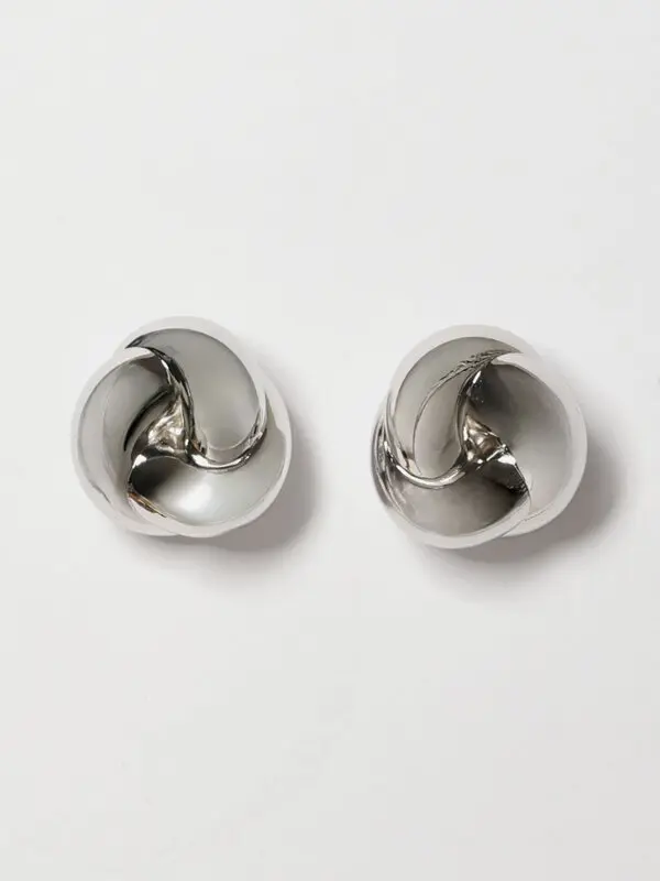 SELF-PORTRAIT Small Brass Earrings With Engraved Logo