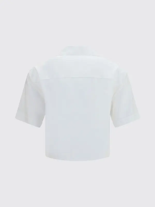 Versace Medusa Logo Cropped Cotton Shirt - White
