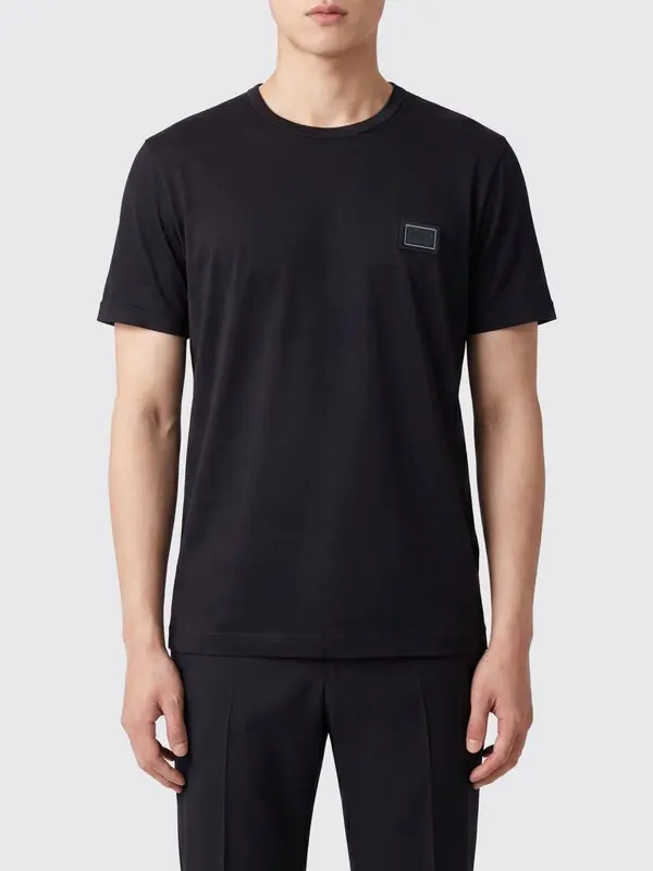 Dolce & Gabbana Tone-on-tone Logo Cotton T-shirt - Black