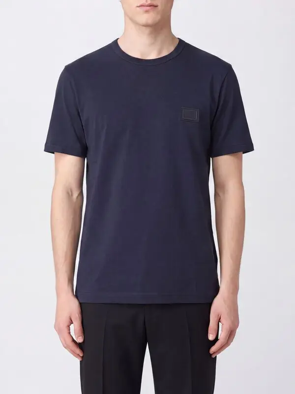 Dolce & Gabbana Tone-on-tone Logo Cotton T-shirt - Blue
