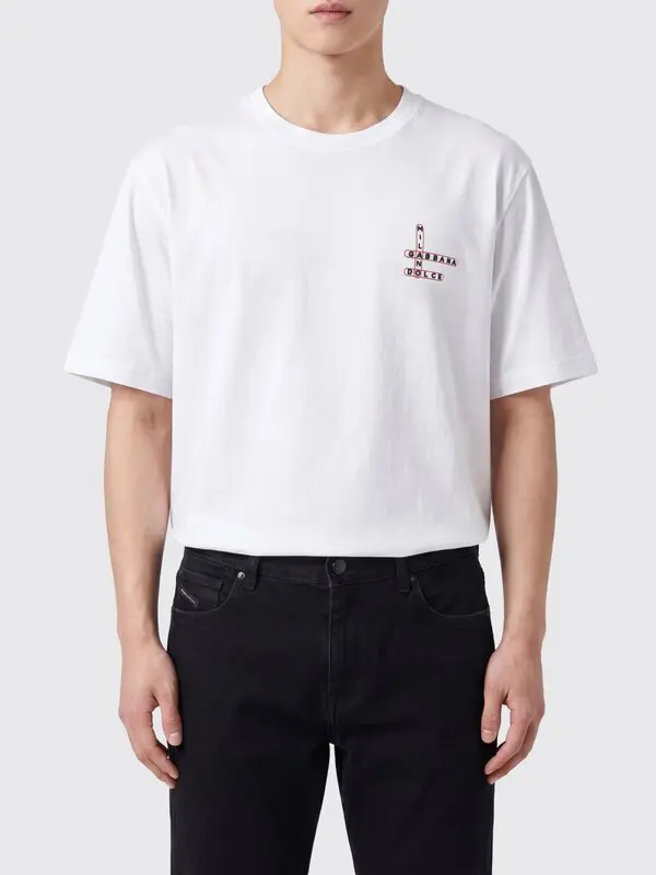 Dolce & Gabbana Cotton Crewneck T-shirt With Contrast Graphic Print - White
