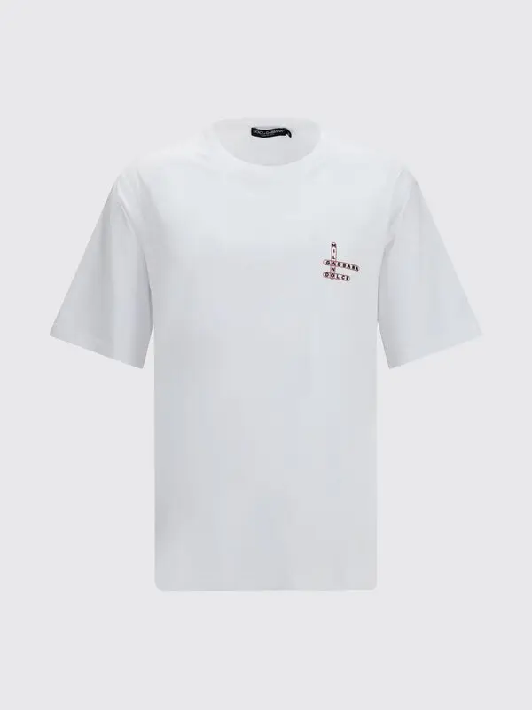 Dolce & Gabbana Cotton Crewneck T-shirt With Contrast Graphic Print