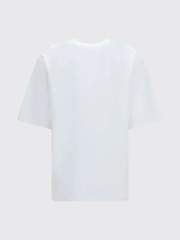 Dolce & Gabbana Cotton Crewneck T-shirt With Contrast Logo And Dropped Shoulders - White