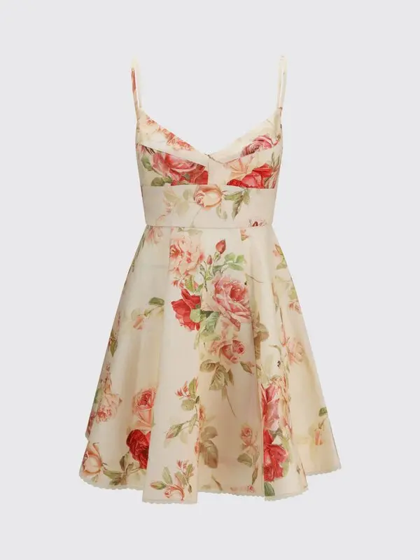 Zimmermann Roselight Floral Linen Mini Dress