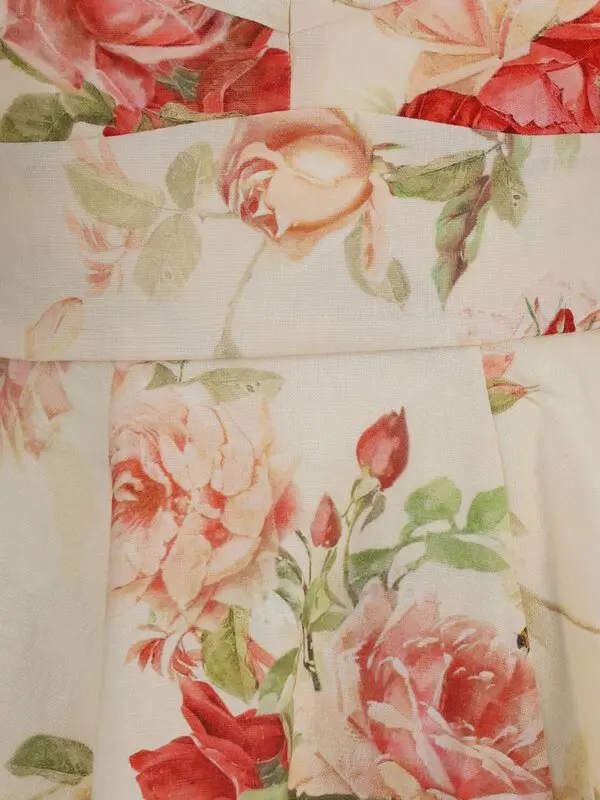 Zimmermann Roselight Floral Linen Mini Dress