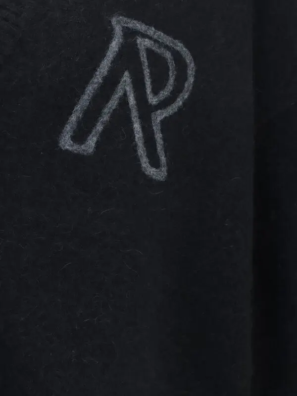 REPRESENT V-neck Alpaca Wool-blend Jacquard Logo Cardigan