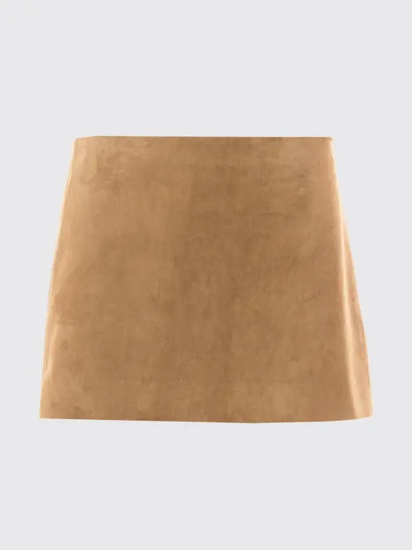 Khaite Mid-rise Suede Leather Pencil Mini Skirt