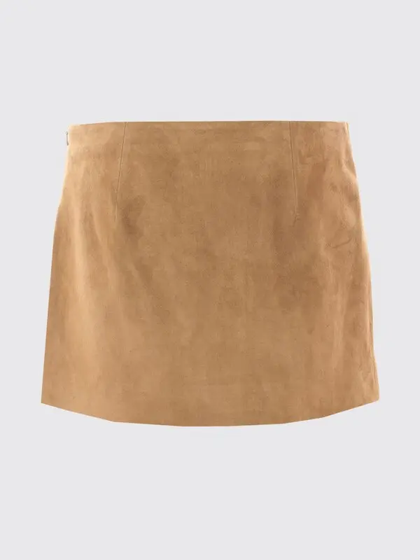 Khaite Mid-rise Suede Leather Pencil Mini Skirt