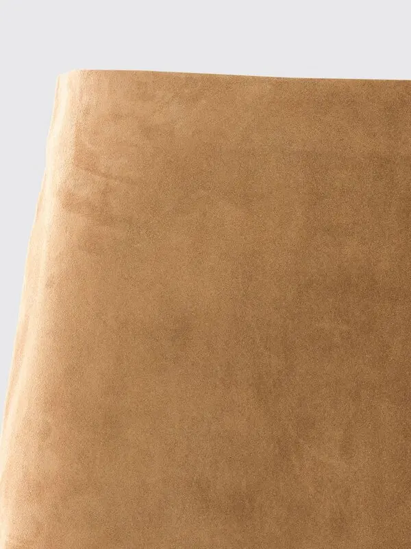 Khaite Mid-rise Suede Leather Pencil Mini Skirt