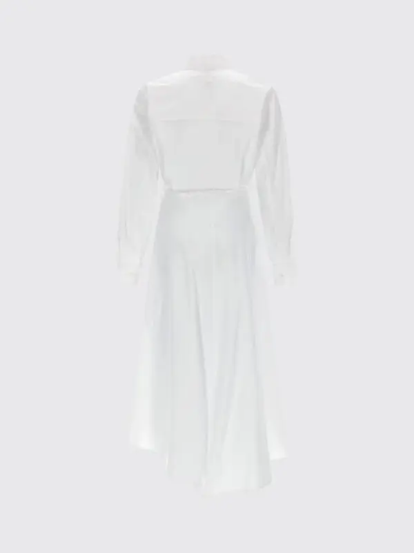 MSGM Asymmetric Hem Wrap Cotton Midi Chemisier Dress