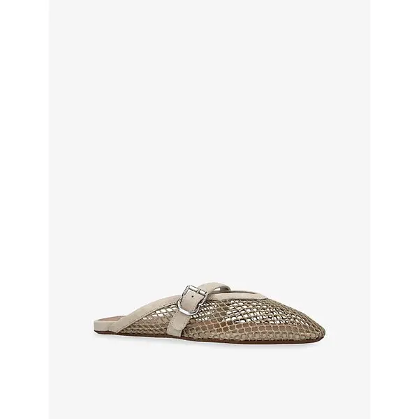 Alaïa Fishnet Mesh Leather Mules