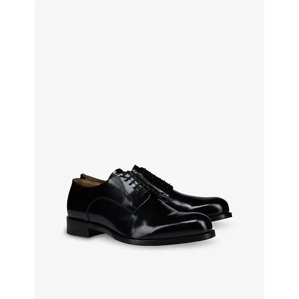 CHRISTIAN LOUBOUTIN Moustachou Flat Leather Derby Shoes - Soft Black