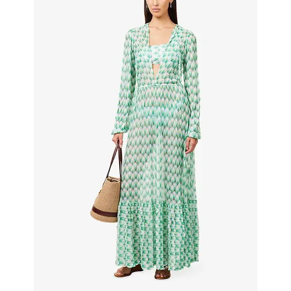 Missoni Cut-out Floral-print Knitted Cover-up