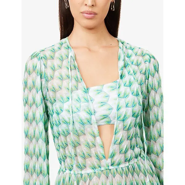 Missoni Cut-out Floral-print Knitted Cover-up