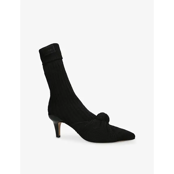 Chloé Suzie Knitted Ankle Boots With Kitten Heel