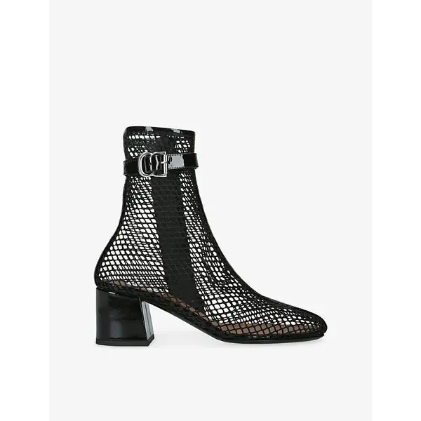 Alaïa Fishnet Leather Ankle Boots