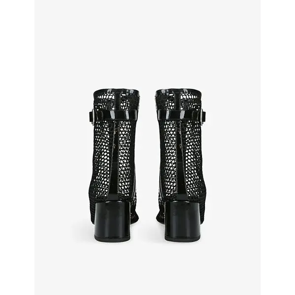 Alaïa Fishnet Leather Ankle Boots