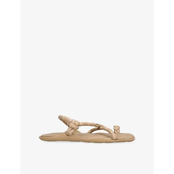 Flowze Flòwze Square Open Toe Crossover Rope Strap Sandals - Beige