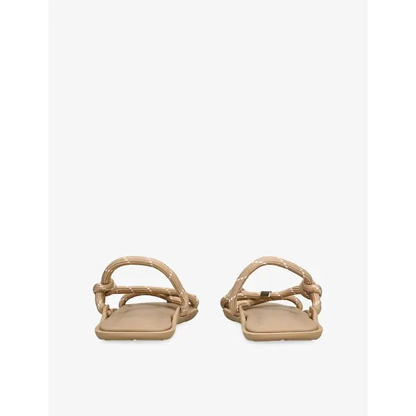 Flowze Flòwze Square Open Toe Crossover Rope Strap Sandals - Beige