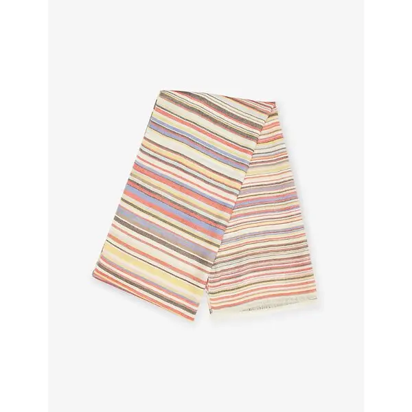 Paul Smith Signature Stripe-pattern Wool And Silk-blend Scarf - Multicolour