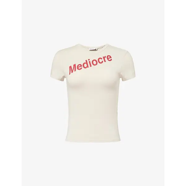 SISTERS & SEEKERS Mediocre" Slogan Print T-shirt