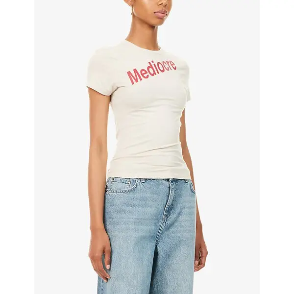 SISTERS & SEEKERS Mediocre" Slogan Print T-shirt