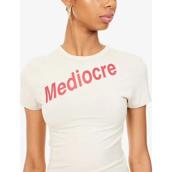 SISTERS & SEEKERS Mediocre" Slogan Print T-shirt