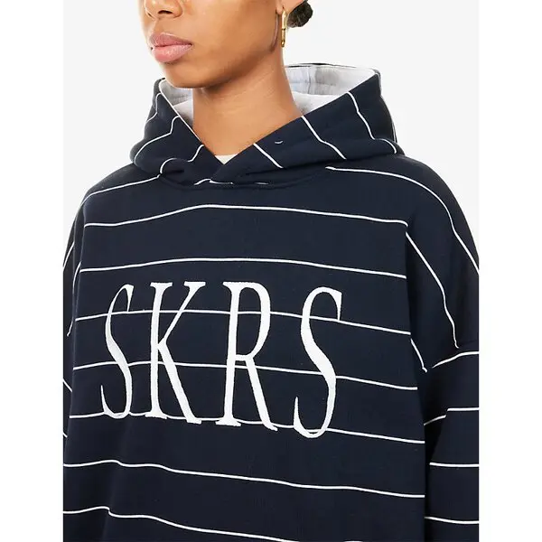 SISTERS & SEEKERS Striped Logo Cotton-blend Hoodie